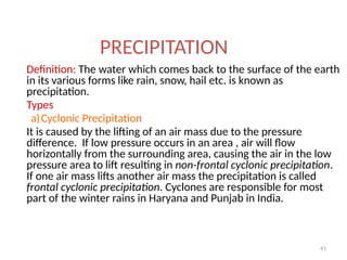 UNIT 1 - SURFACE WATER- Hydrological cycle, Rainfall and rain gauges | PPTX