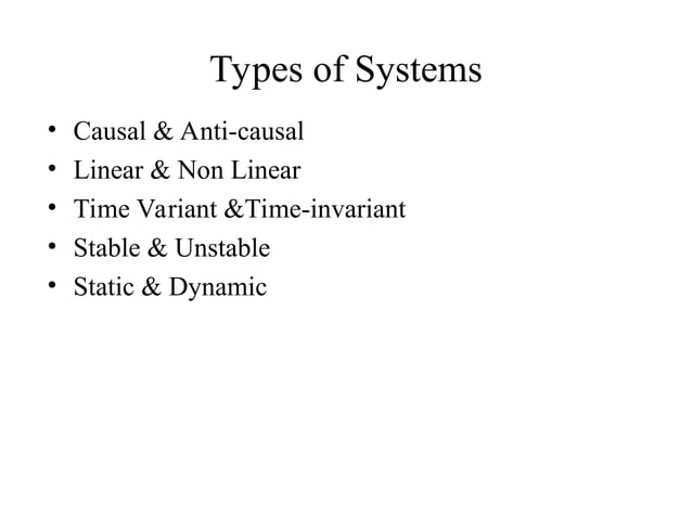 classification of continuous time and discrete time system | PPT