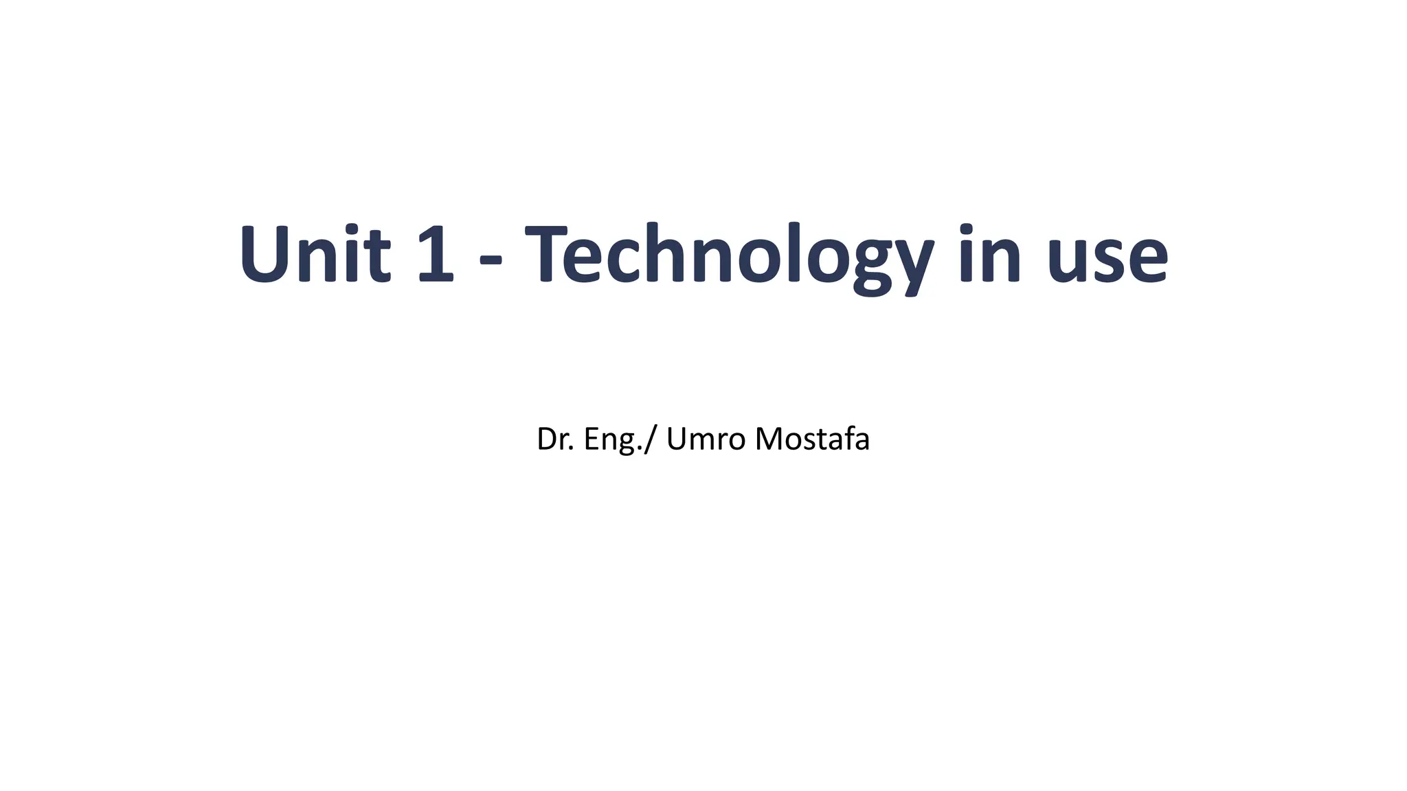 Unit 1 - Technology in use English lan for engineers | PDF