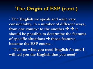 THE BEGINNING AND DEVELOPMENT OF ESP.ppt