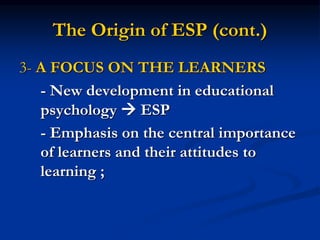 THE BEGINNING AND DEVELOPMENT OF ESP.ppt