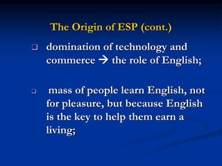 THE BEGINNING AND DEVELOPMENT OF ESP.ppt