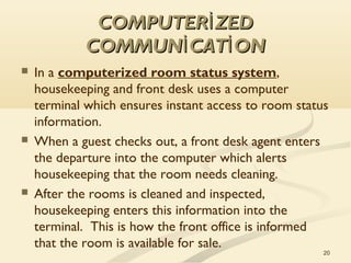 Unit 1 the role of housekeeping in hospitality operations | PPT