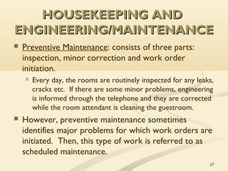 Unit 1 the role of housekeeping in hospitality operations | PPT