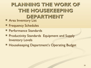 Unit 1 the role of housekeeping in hospitality operations | PPT