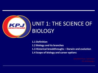 Unit 1 the science of biology | PPT
