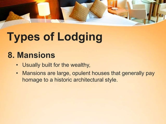 Unit 1 - Topic 2 - Categories of Lodging Establishments.pptx | Bed ...