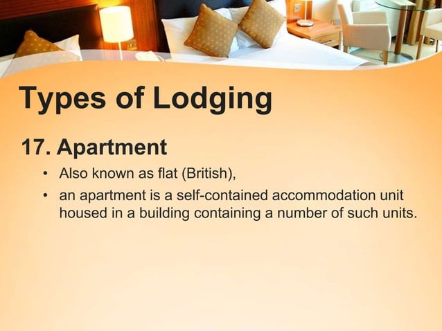 Unit 1 - Topic 2 - Categories of Lodging Establishments.pptx | Bed ...