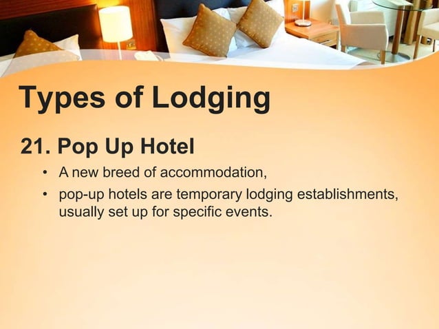 Unit 1 - Topic 2 - Categories of Lodging Establishments.pptx | Bed ...