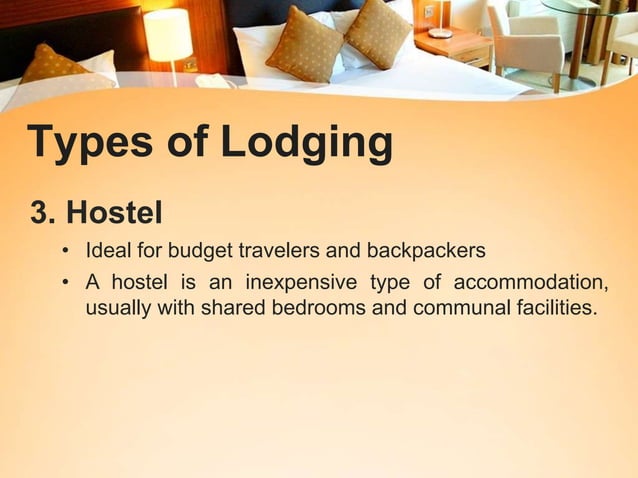 Unit 1 - Topic 2 - Categories of Lodging Establishments.pptx | Bed ...