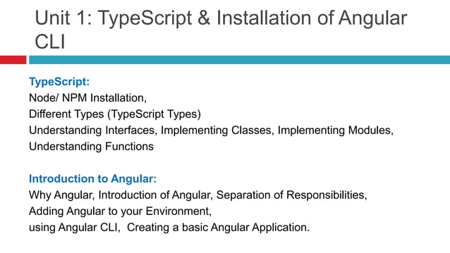 Unit 1 - TypeScript & Introduction to Angular CLI.pptx