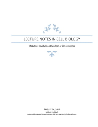 module 2: ultra structure of cell | PDF