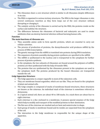 Unit1 ultra structure of cell | PDF