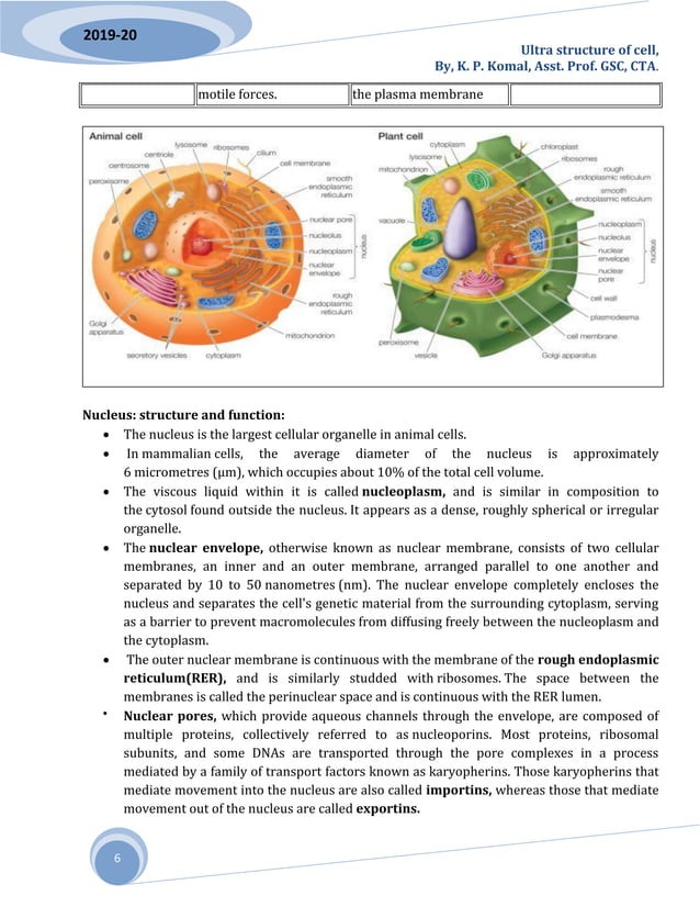 Unit1 ultra structure of cell | PDF