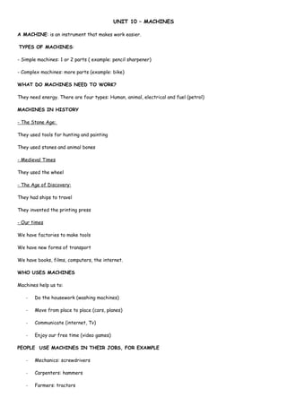 Unit 10 Machines | PDF