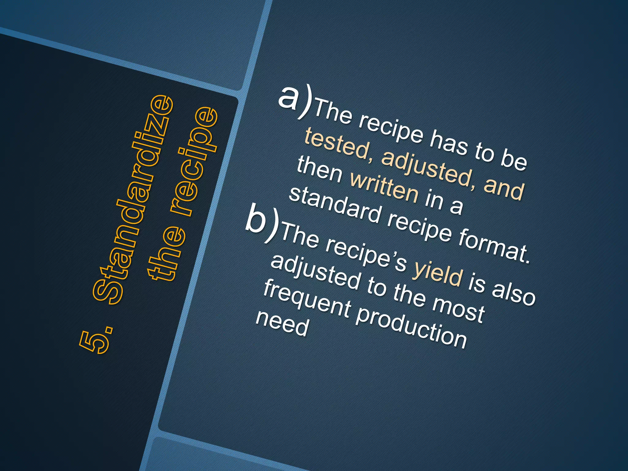 Recipe Development & Standardization | PPTX