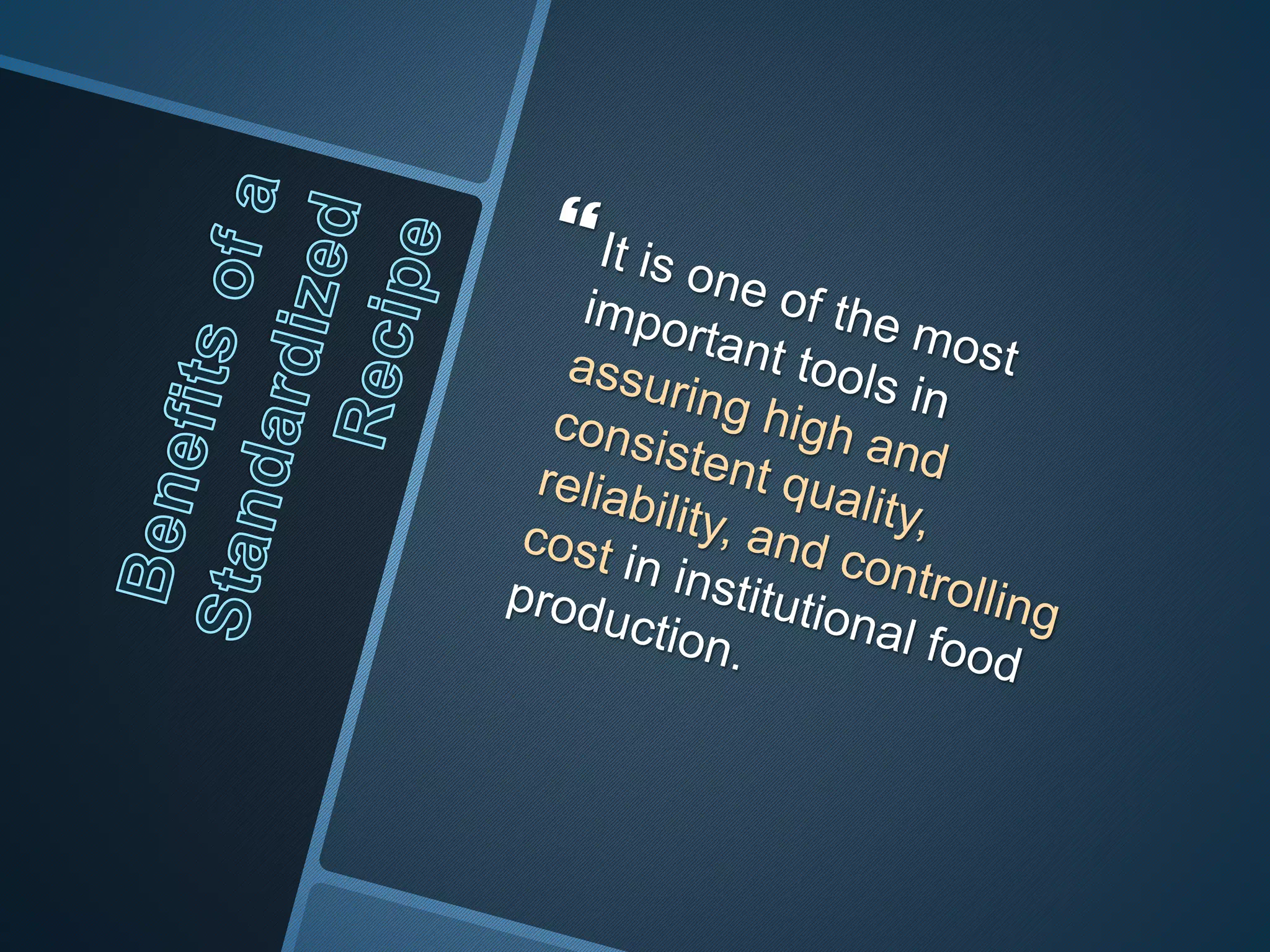 Recipe Development & Standardization | PPTX