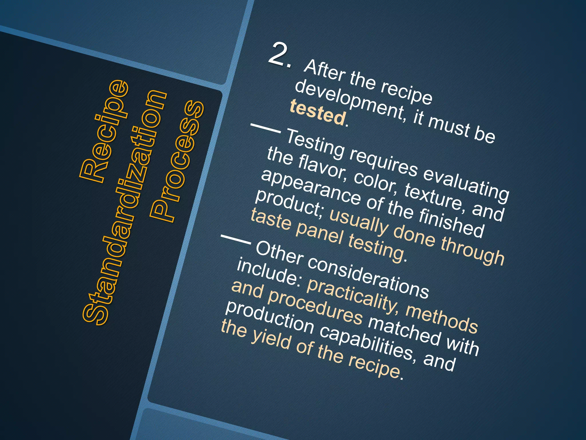 Recipe Development & Standardization | PPTX