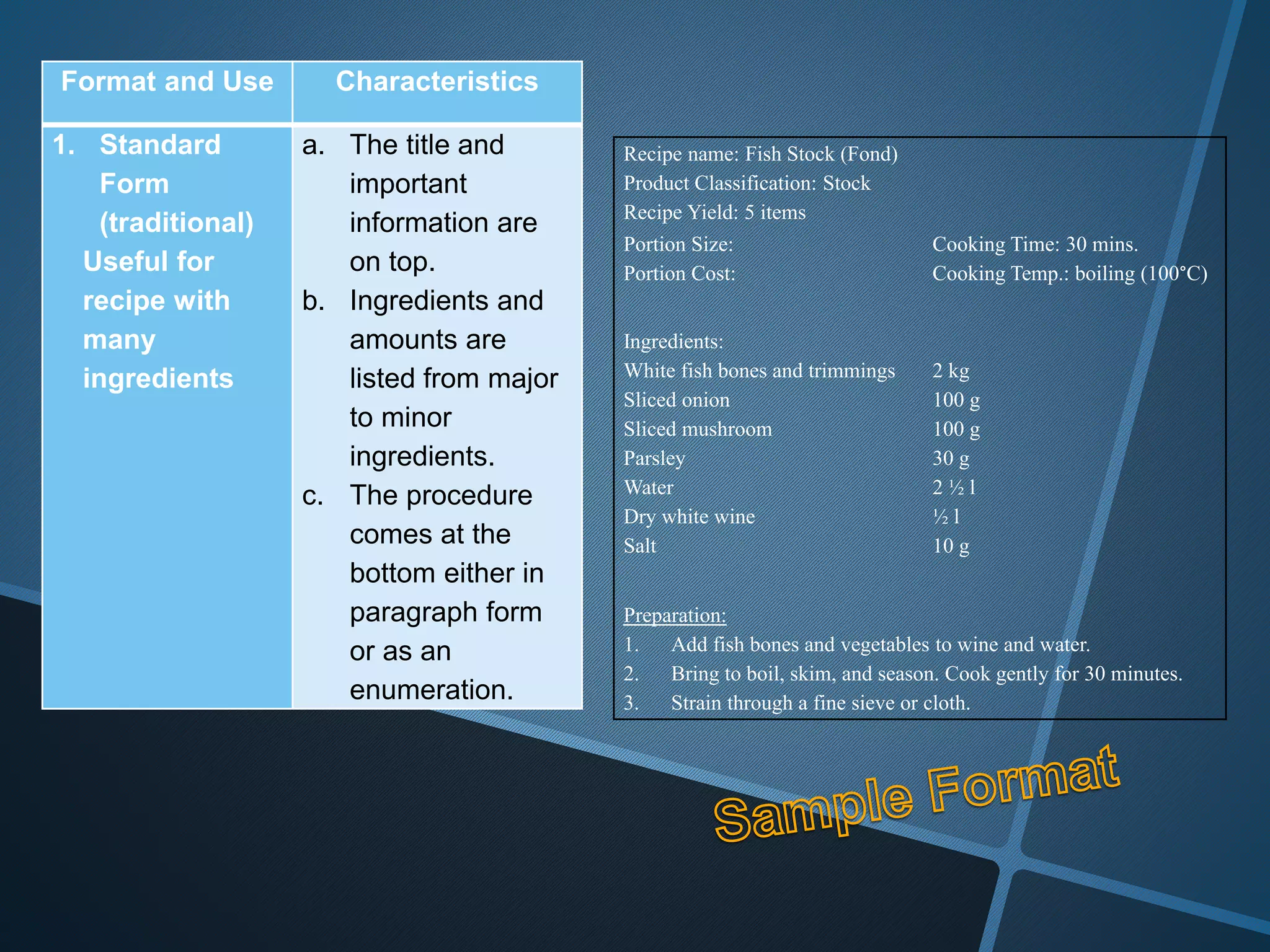 Recipe Development & Standardization | PPTX
