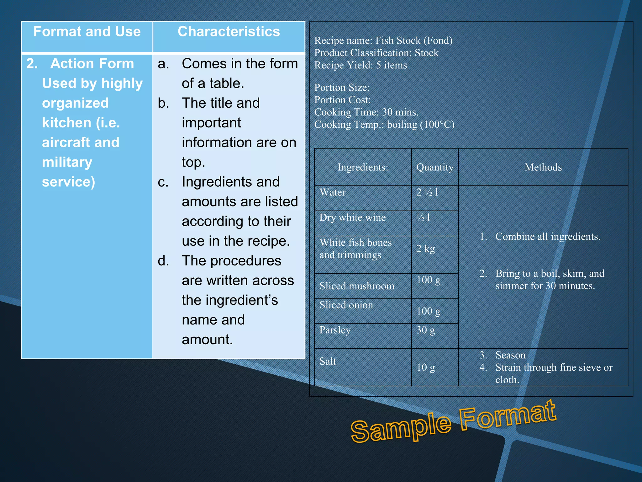 Recipe Development & Standardization | PPTX