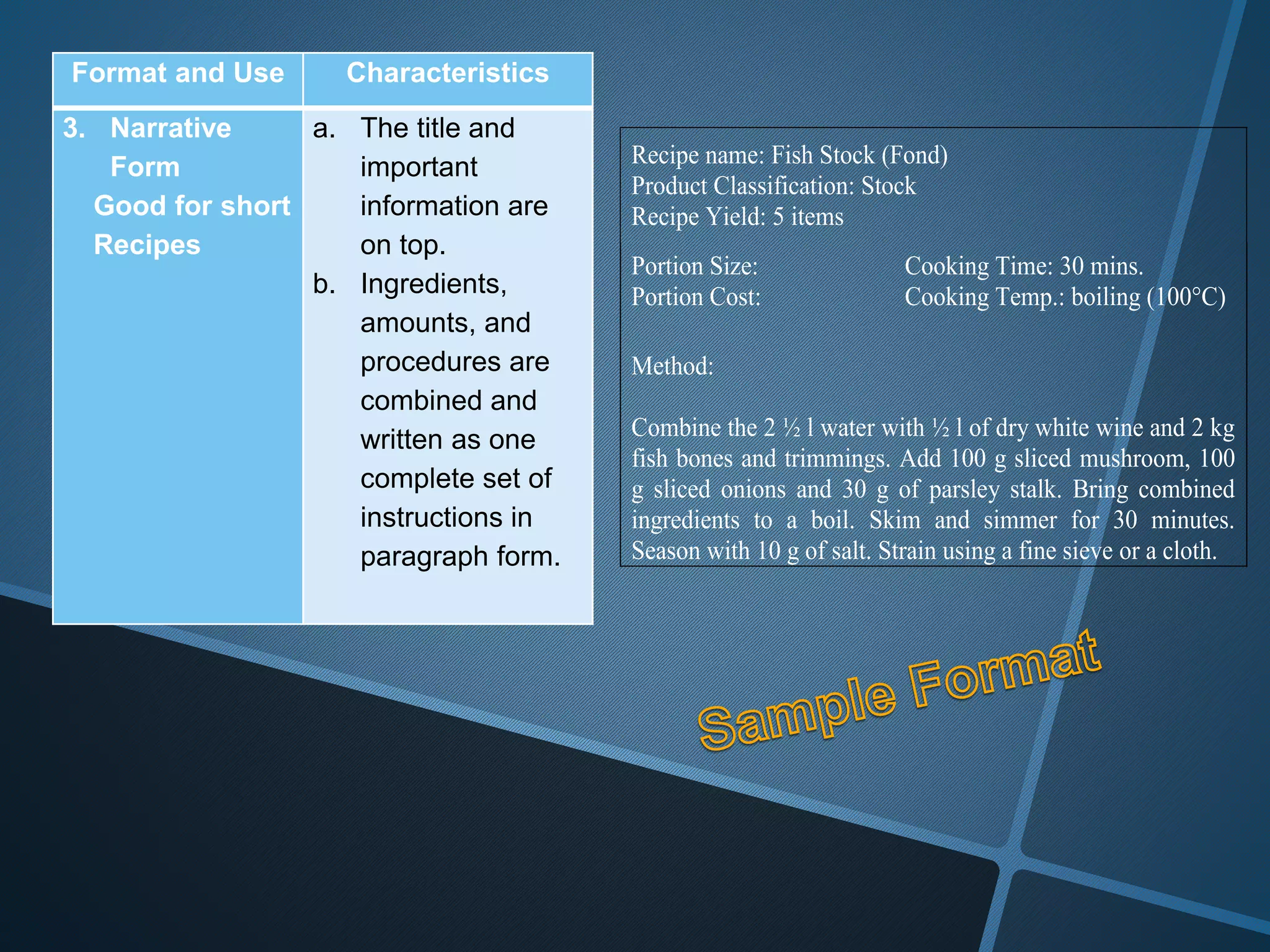 Recipe Development & Standardization | PPTX