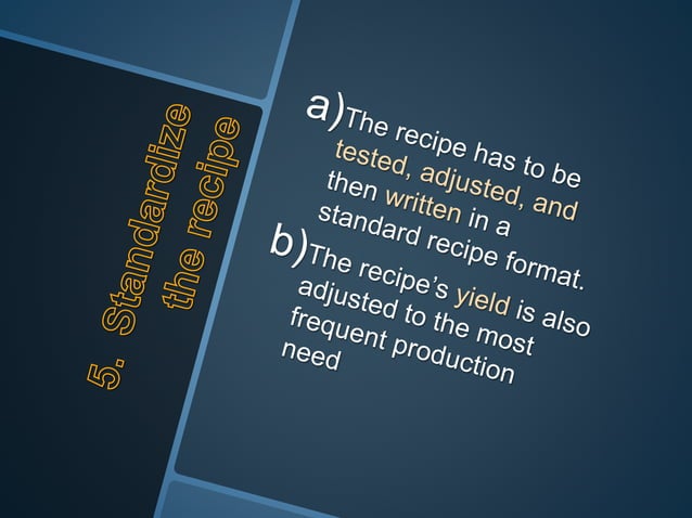 Recipe Development & Standardization | PPTX | Cooking | Food & Drink
