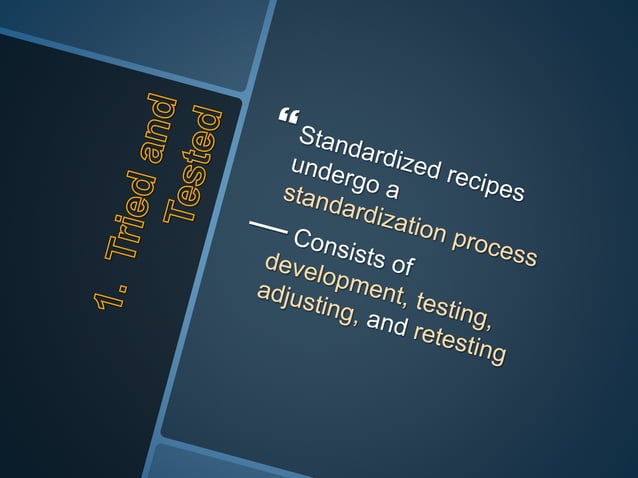 Recipe Development & Standardization | PPTX | Cooking | Food & Drink