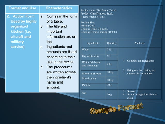 Recipe Development & Standardization | PPTX | Cooking | Food & Drink