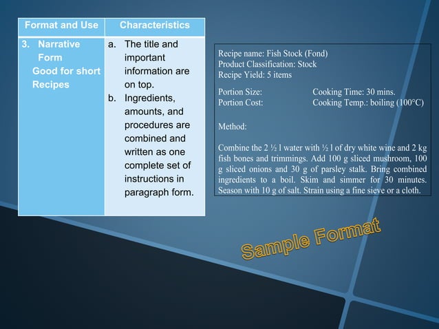 Recipe Development & Standardization | PPTX | Cooking | Food & Drink