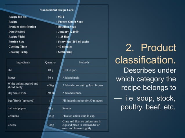 Recipe Development & Standardization | PPTX | Cooking | Food & Drink