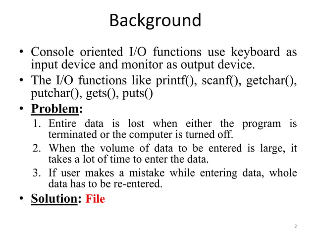 File handling in C | PPTX | Programming Languages | Computing