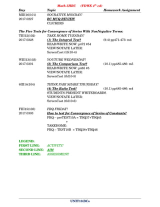 UNIT10 BC Calculus: Convergence Tests for Series Of Constants! | PDF
