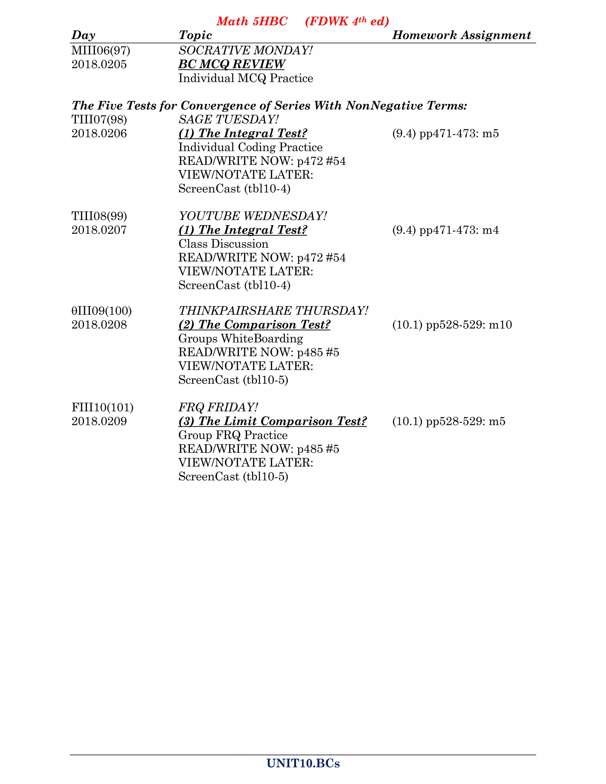 UNIT 10: Infinite Sequences and Series | PDF