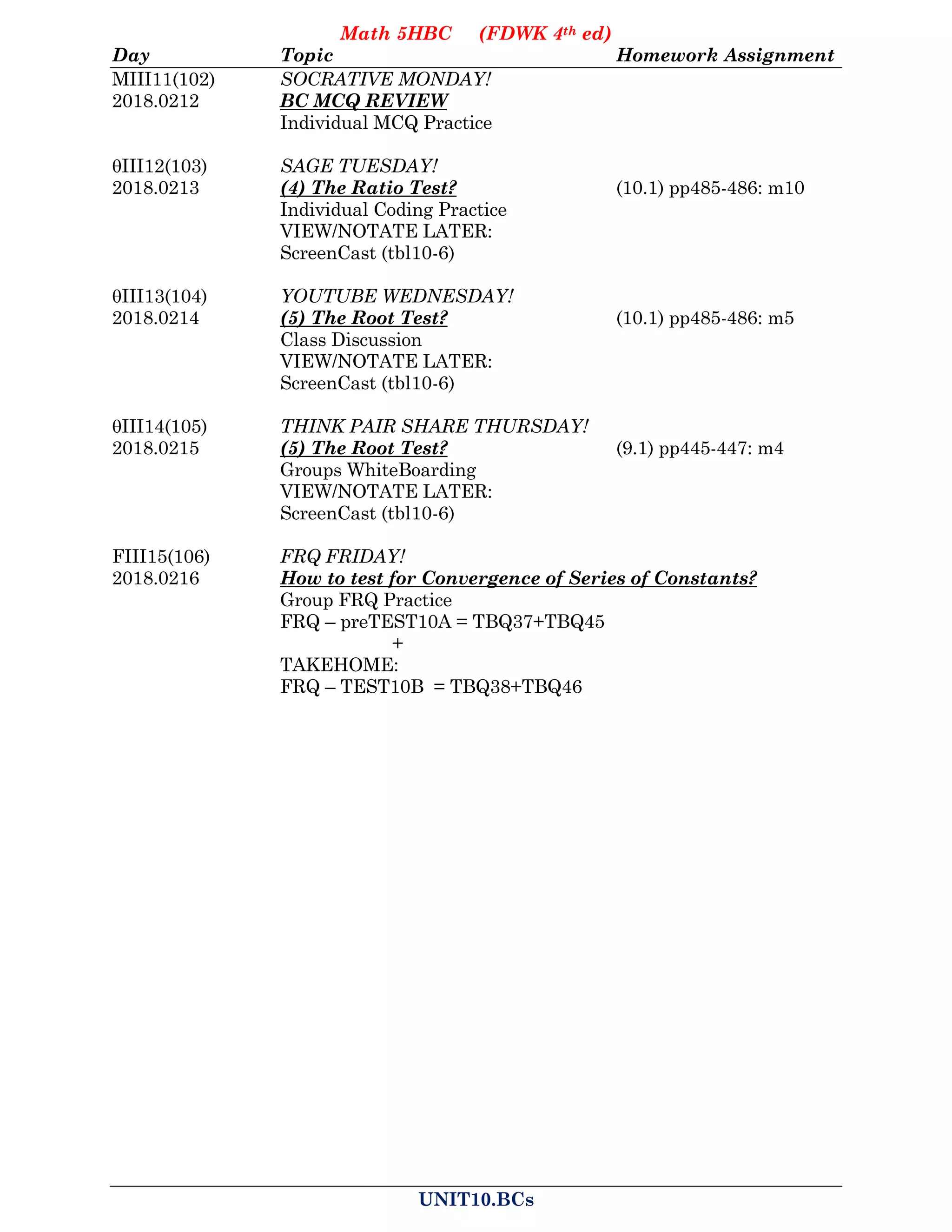 UNIT 10: Infinite Sequences and Series | PDF
