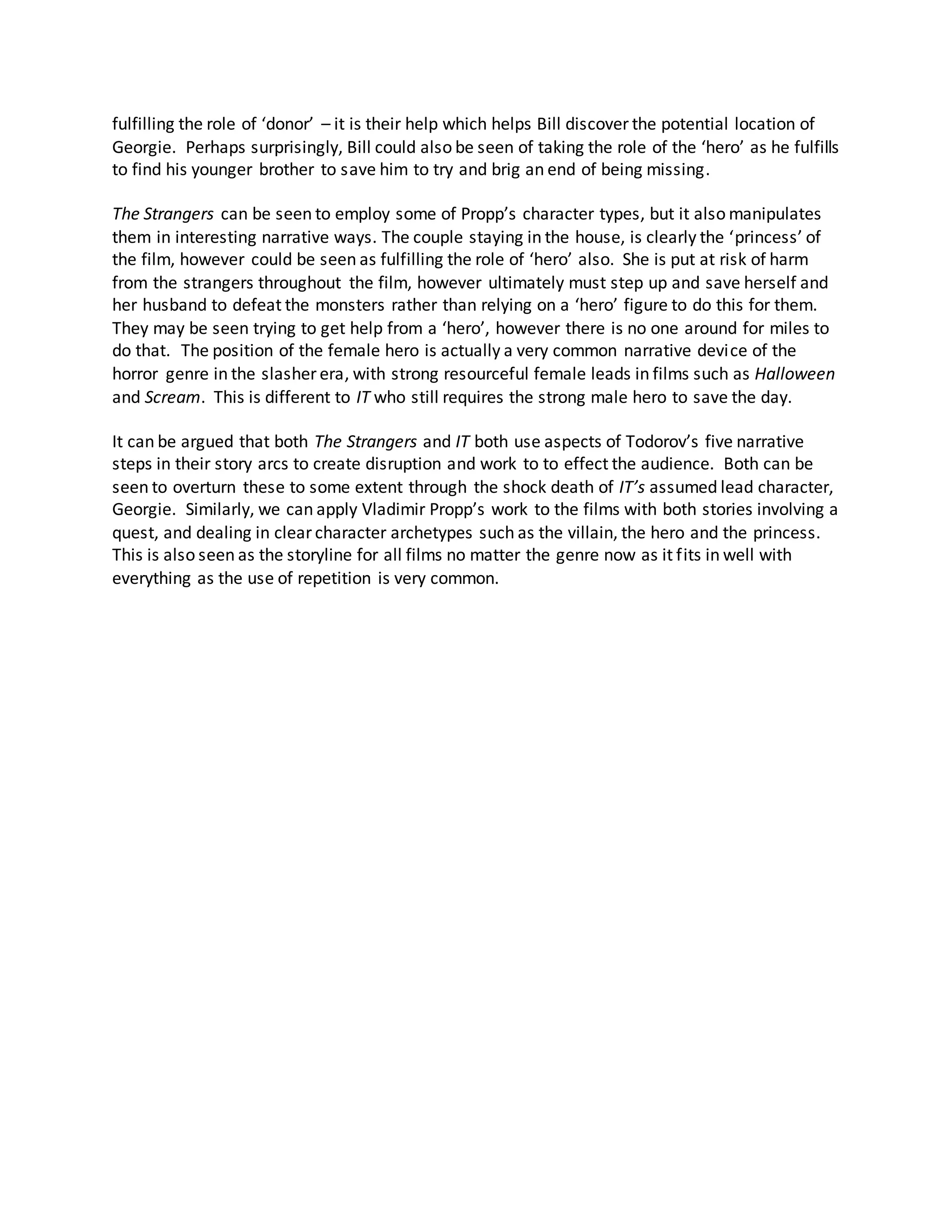 Unit 10 assignment 1 (horror genre) | DOCX