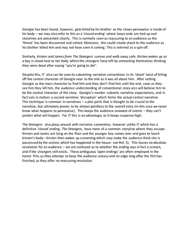 Unit 10 assignment 1 (horror genre) | DOCX