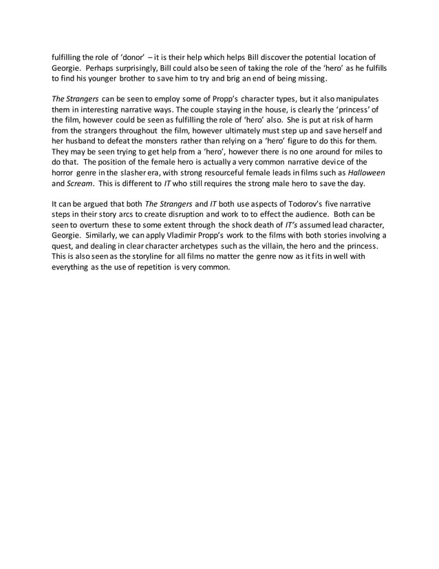 Unit 10 assignment 1 (horror genre) | DOCX