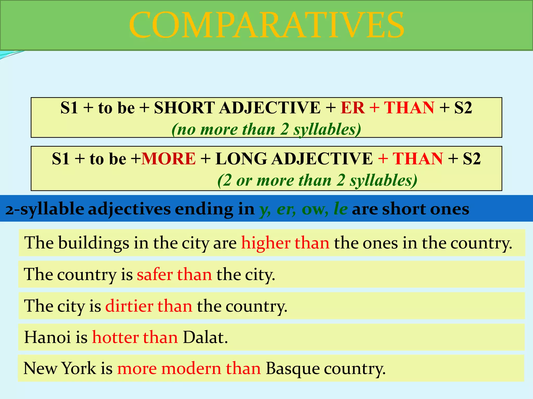 Unit 10 comparatives | PPT