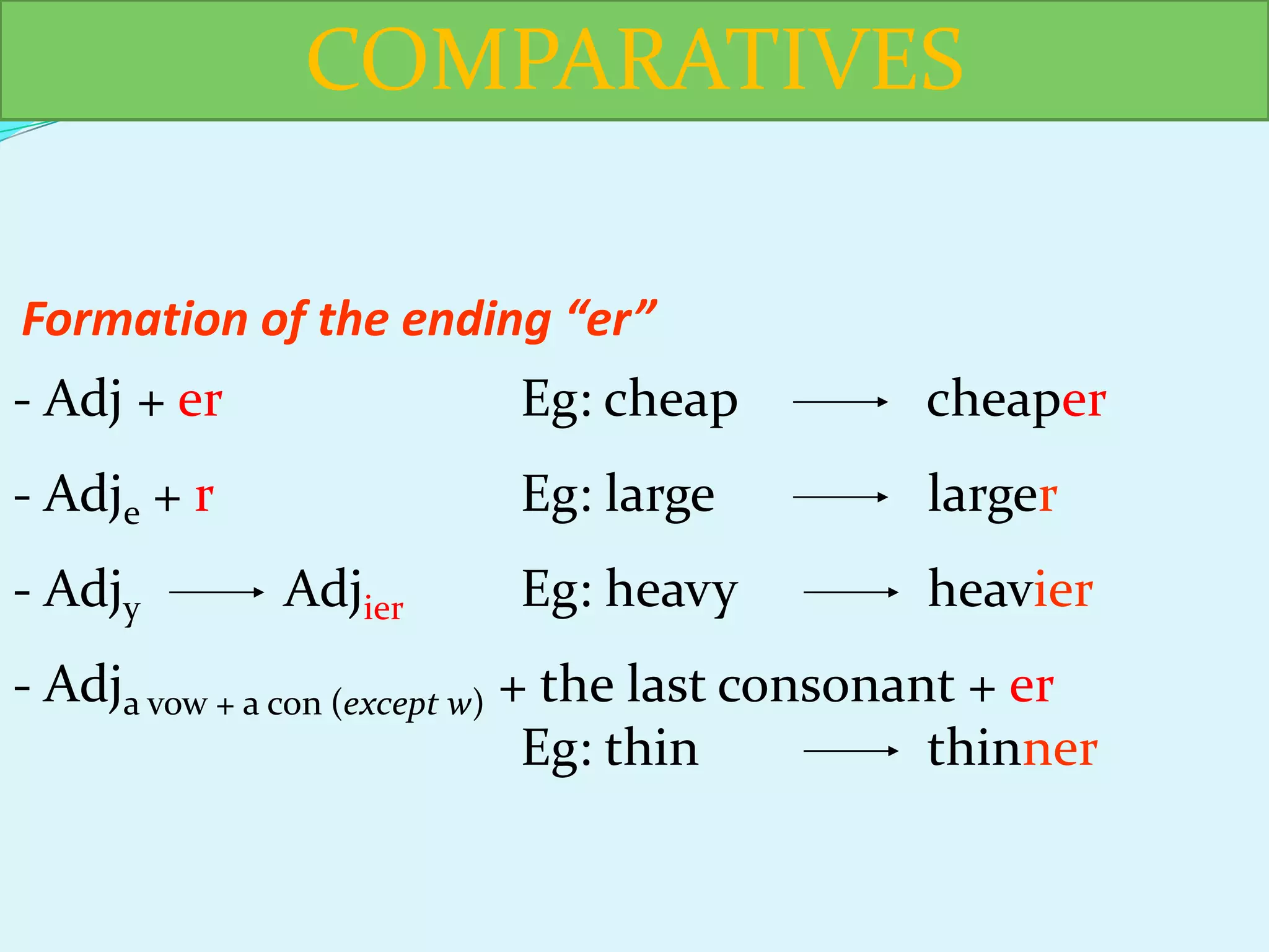 Unit 10 comparatives | PPT