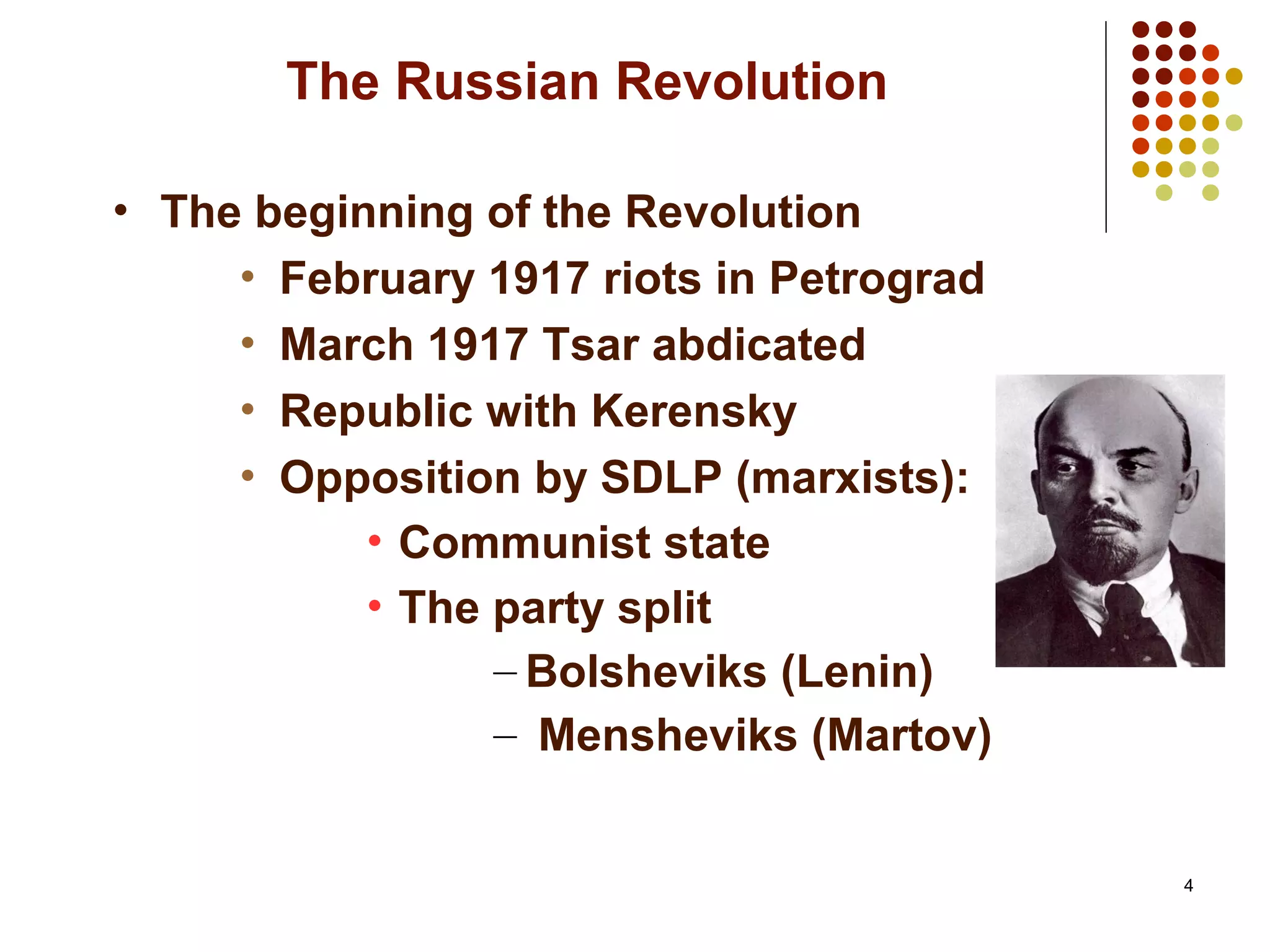 Unit 10 - The Russian Revolution | PPT