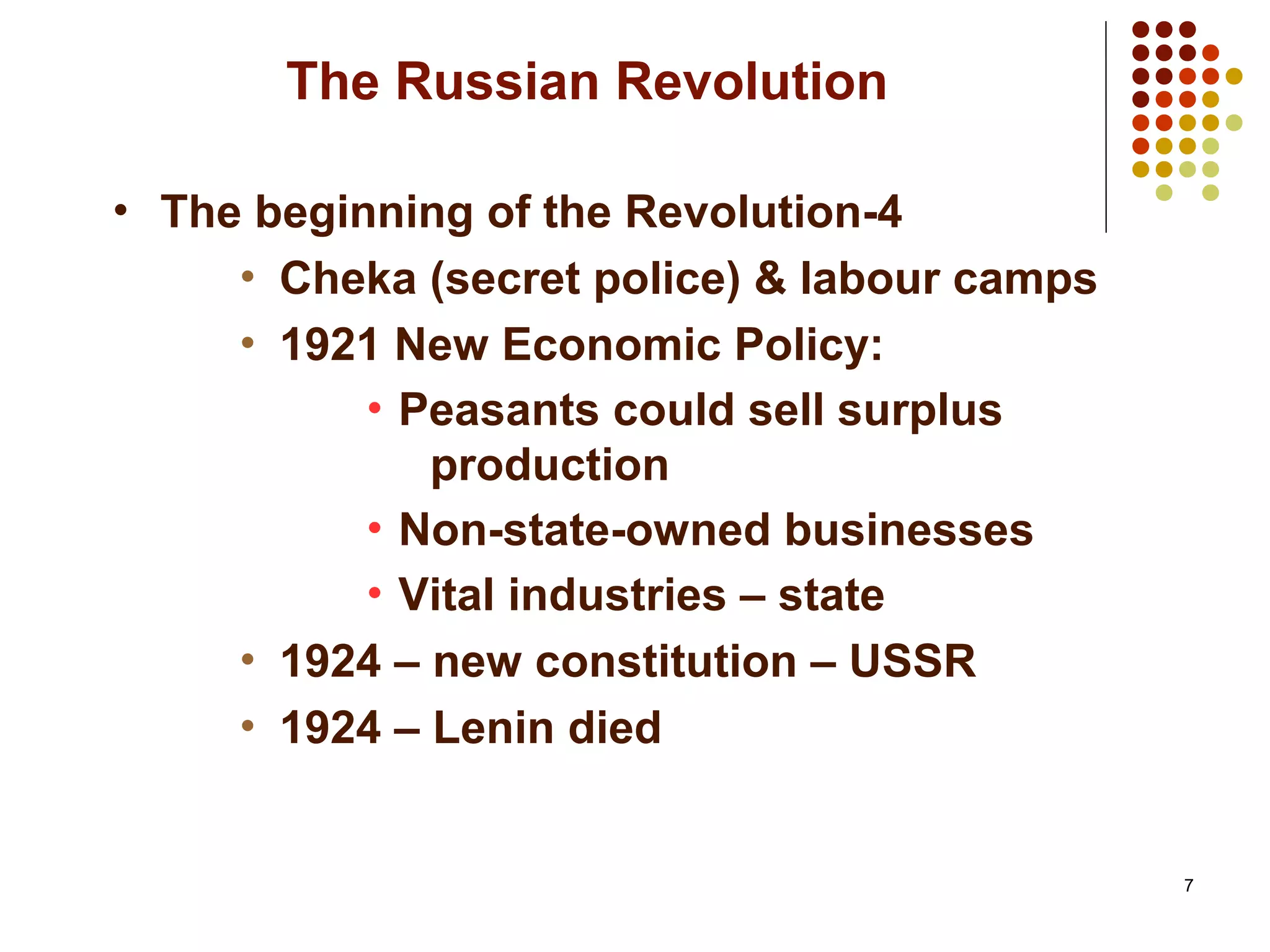 Unit 10 - The Russian Revolution | PPT