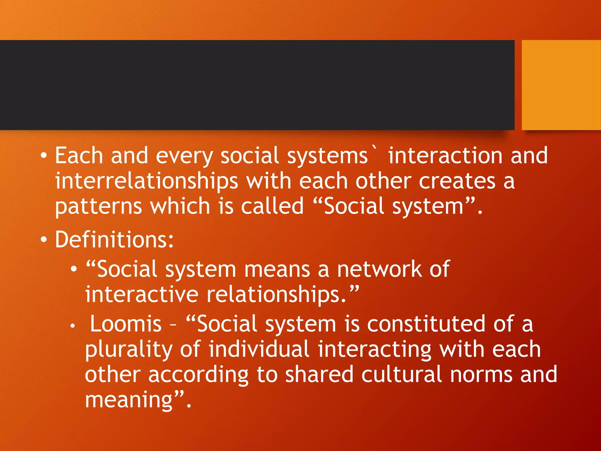 Unit 10 social organization and social system | PPTX