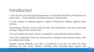 Unit 101, Israel - Bane of Israel's Enemies | PPTX