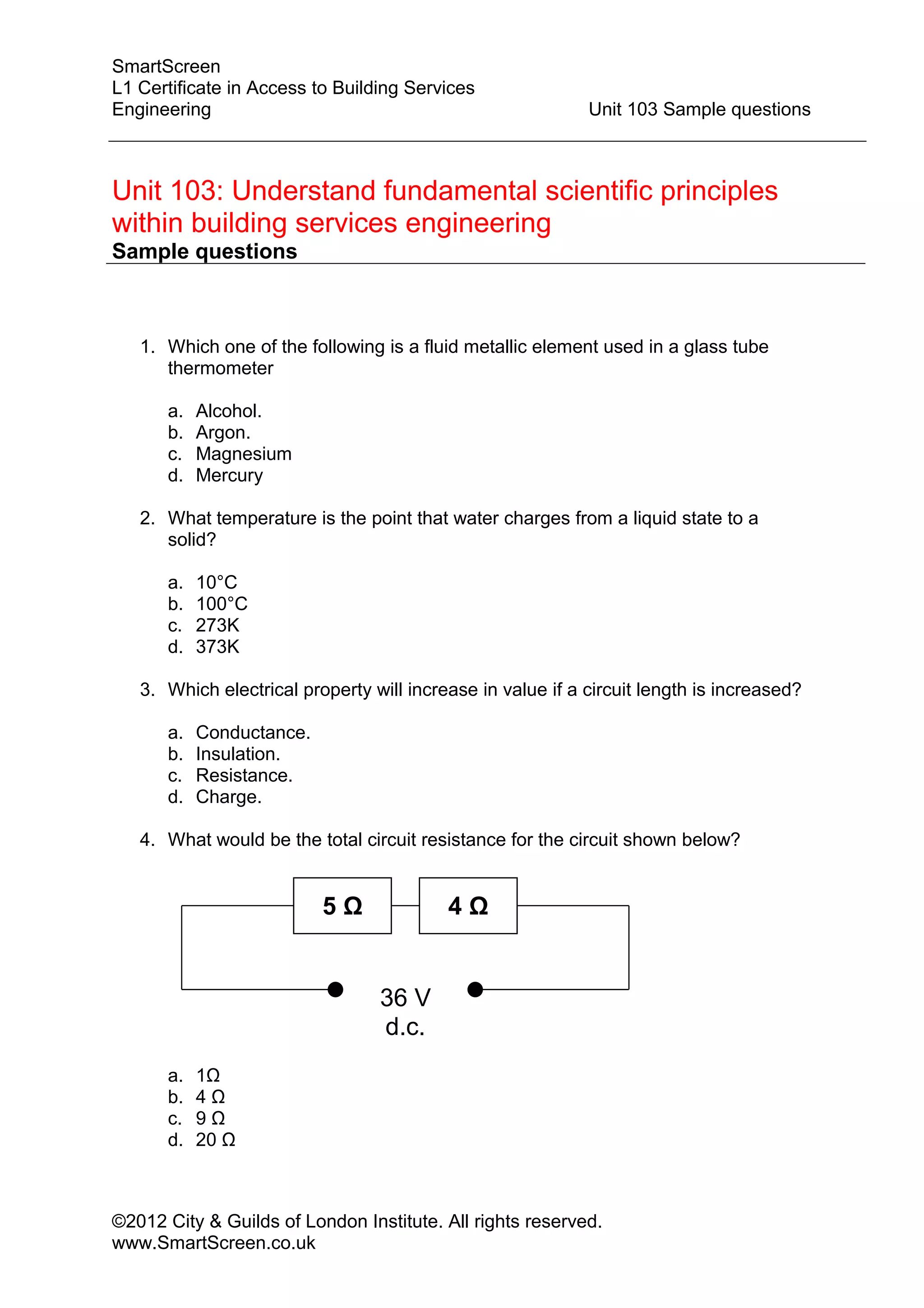 Unit 103 sample questions | DOC