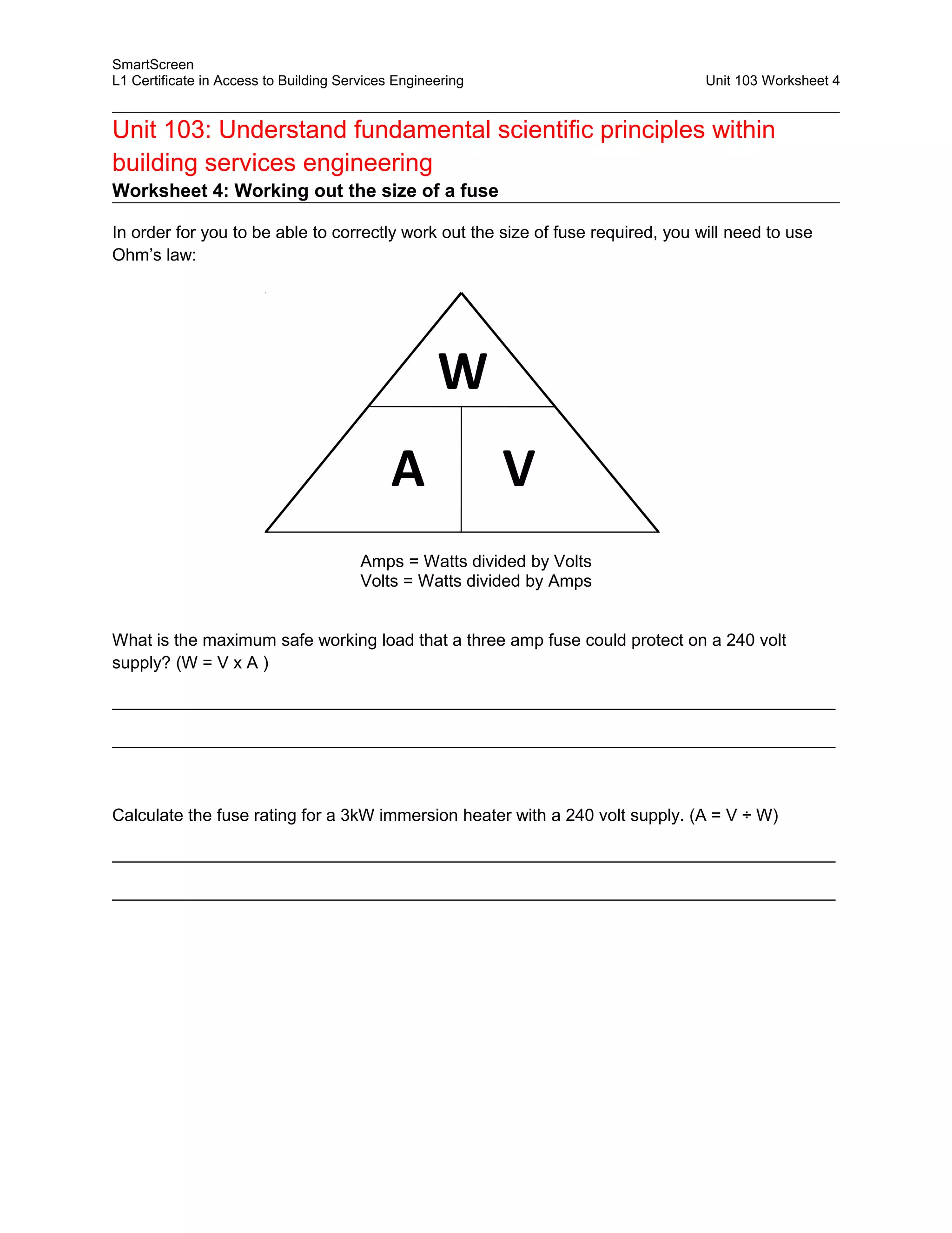 Unit 103 worksheet_4_working_out_size_of_fuse | DOC