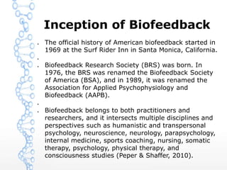 Utilization of BioFeedBack In Sports | PPTX