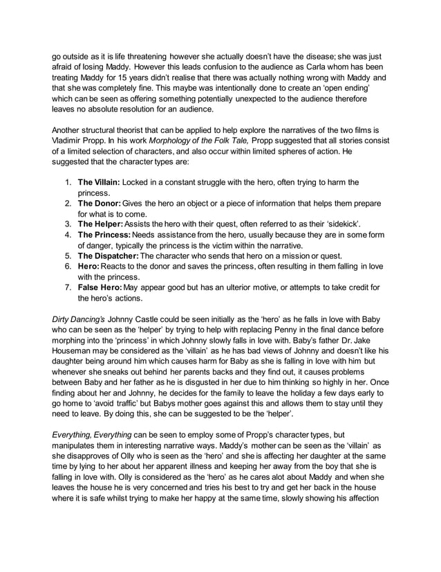 Unit 10: Fictional Film Codes and Conventions | DOCX