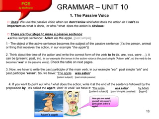 Unit 10 Grammar Contents: Passive & Past Necessity | PPT