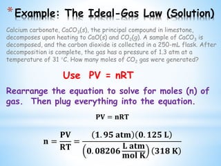 Chem II - Ideal Gas Law (Liquids and Solids) | PPTX