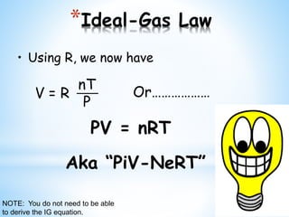 Chem II - Ideal Gas Law (Liquids and Solids) | PPTX